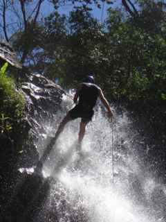 Nick Dale abseiling down a Kenyan waterfall | Nick Dale – Private Tutor