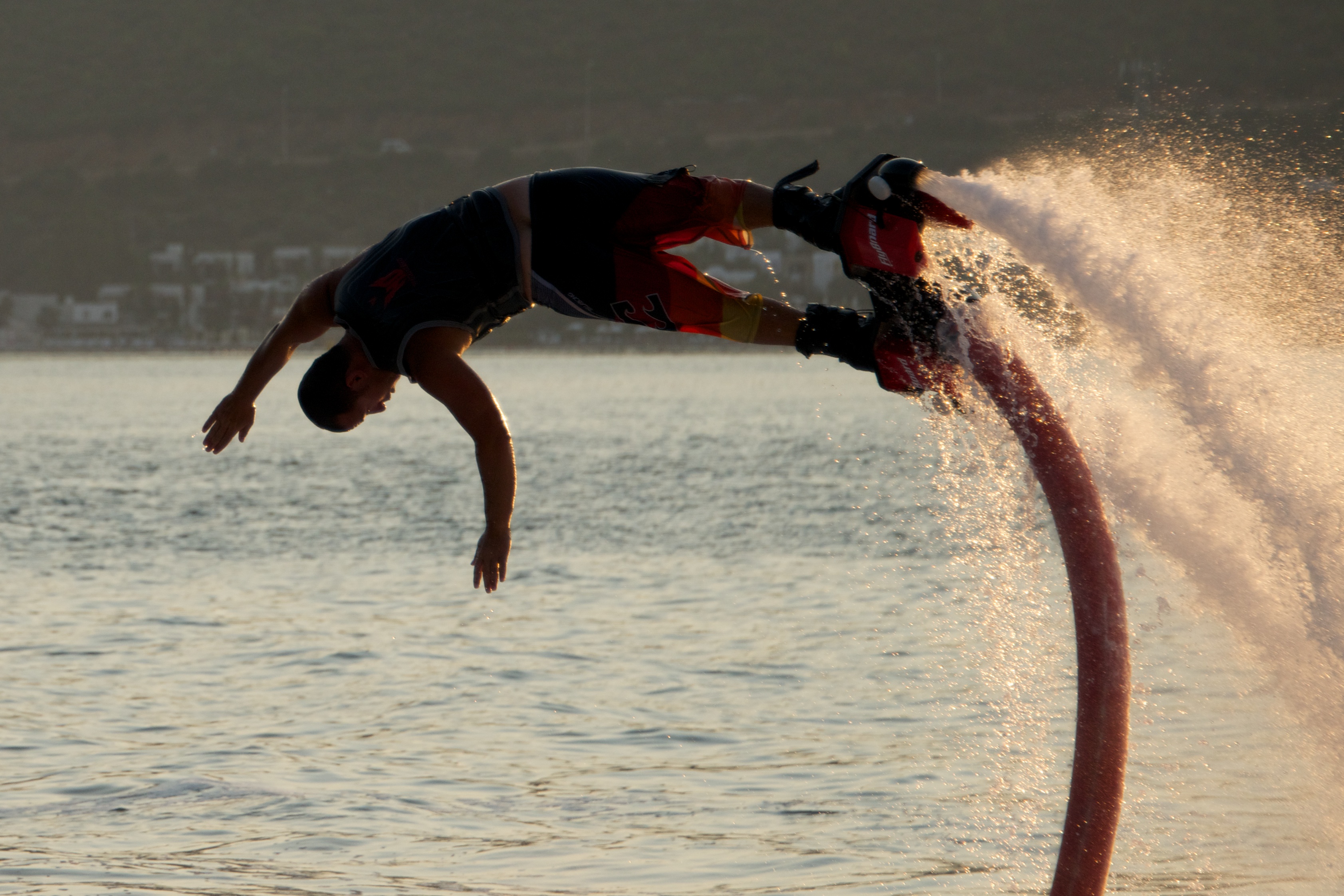 Close-up of Flyboarder in mid-air during dive | Nick Dale – Private Tutor